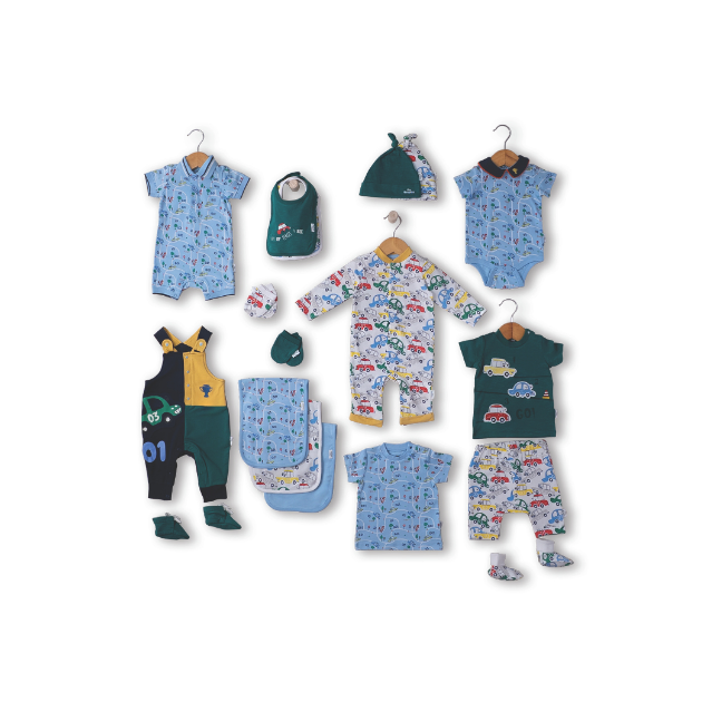 F Retro Cars Boy Layette Set - 18 Pcs – Tiny Dreams